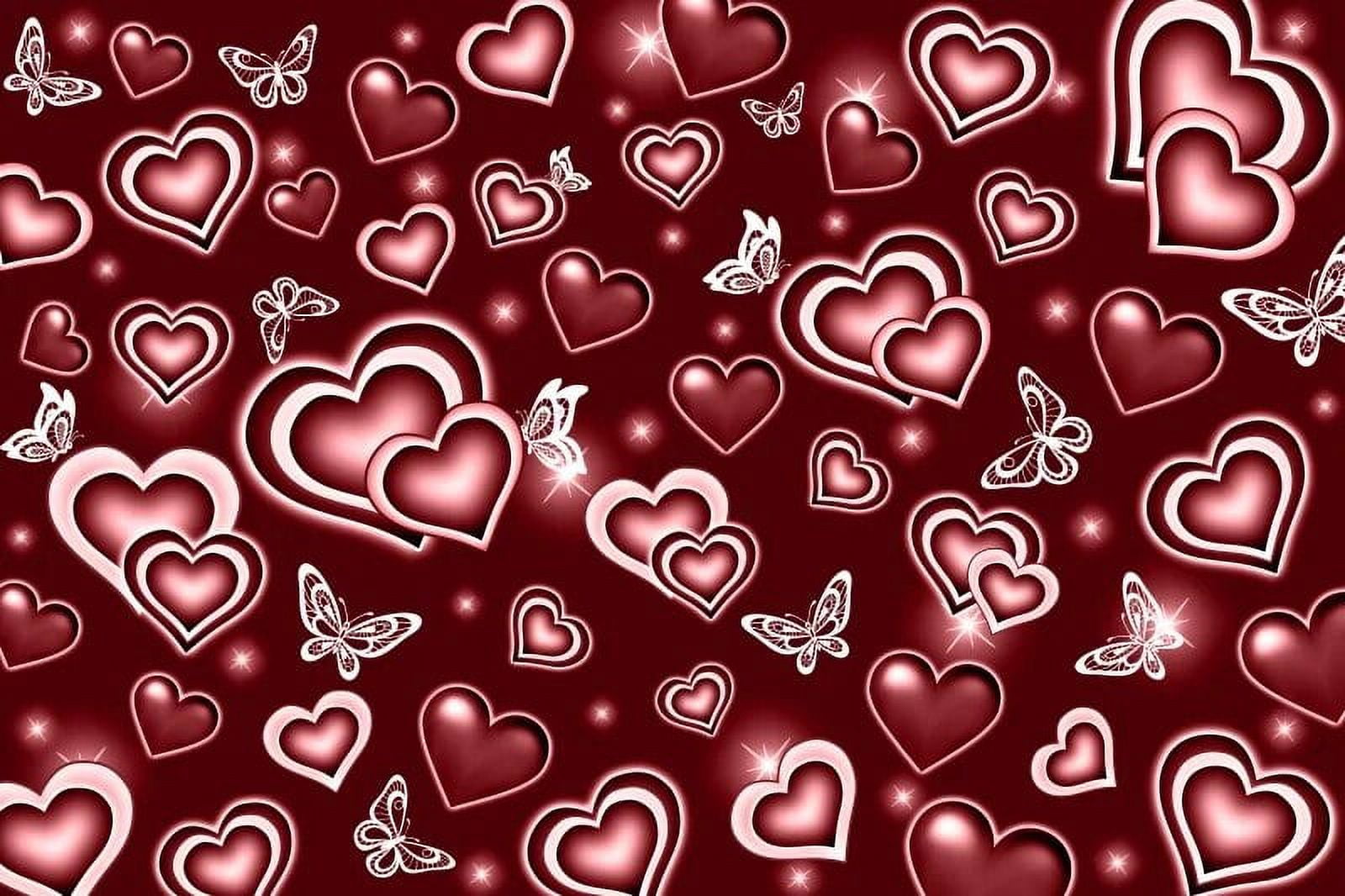 Pink Hearts Backdrop Sweet Lip Butterfly Wall Wedding Party Inter Decor ...