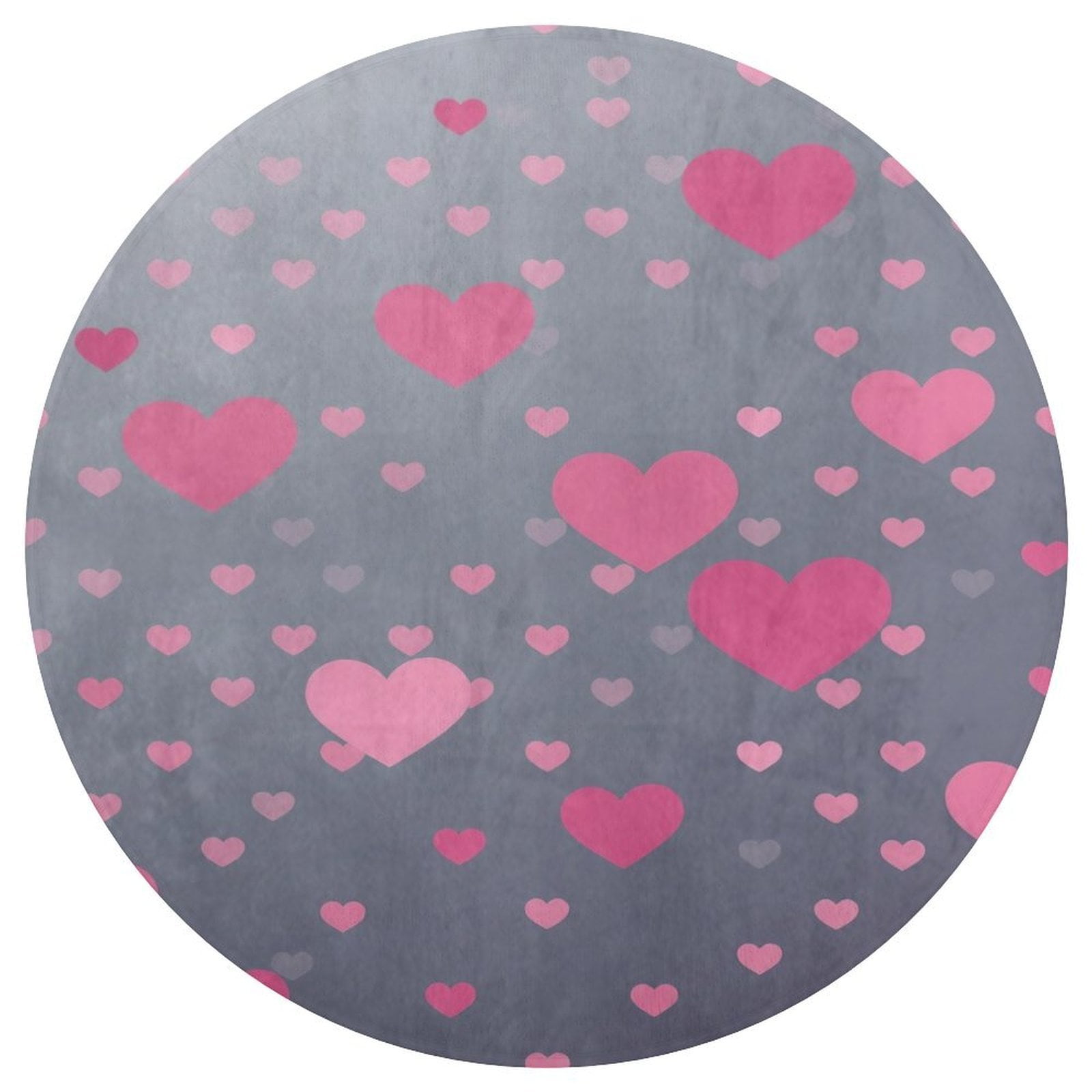 Pink Hearts Background Rugs Trea Rugs Not-Slip Round Rugs Area Carpets ...
