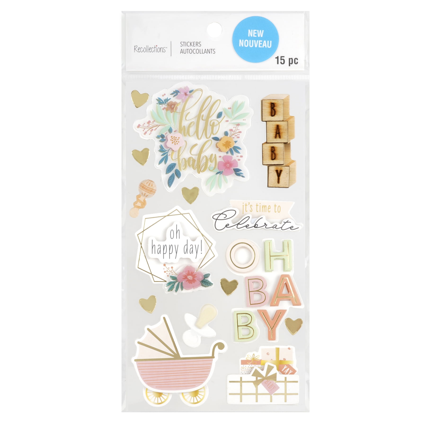 Pink Hello Baby Stickers by Recollections™ - Walmart.com
