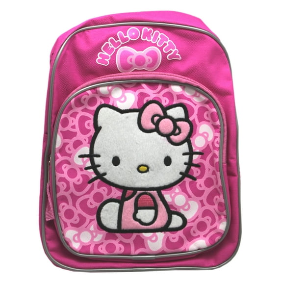 Pink Hello Kitty Mini Backpack w/Pink and White Hair Bow Pattern (10in) - Walmart.com