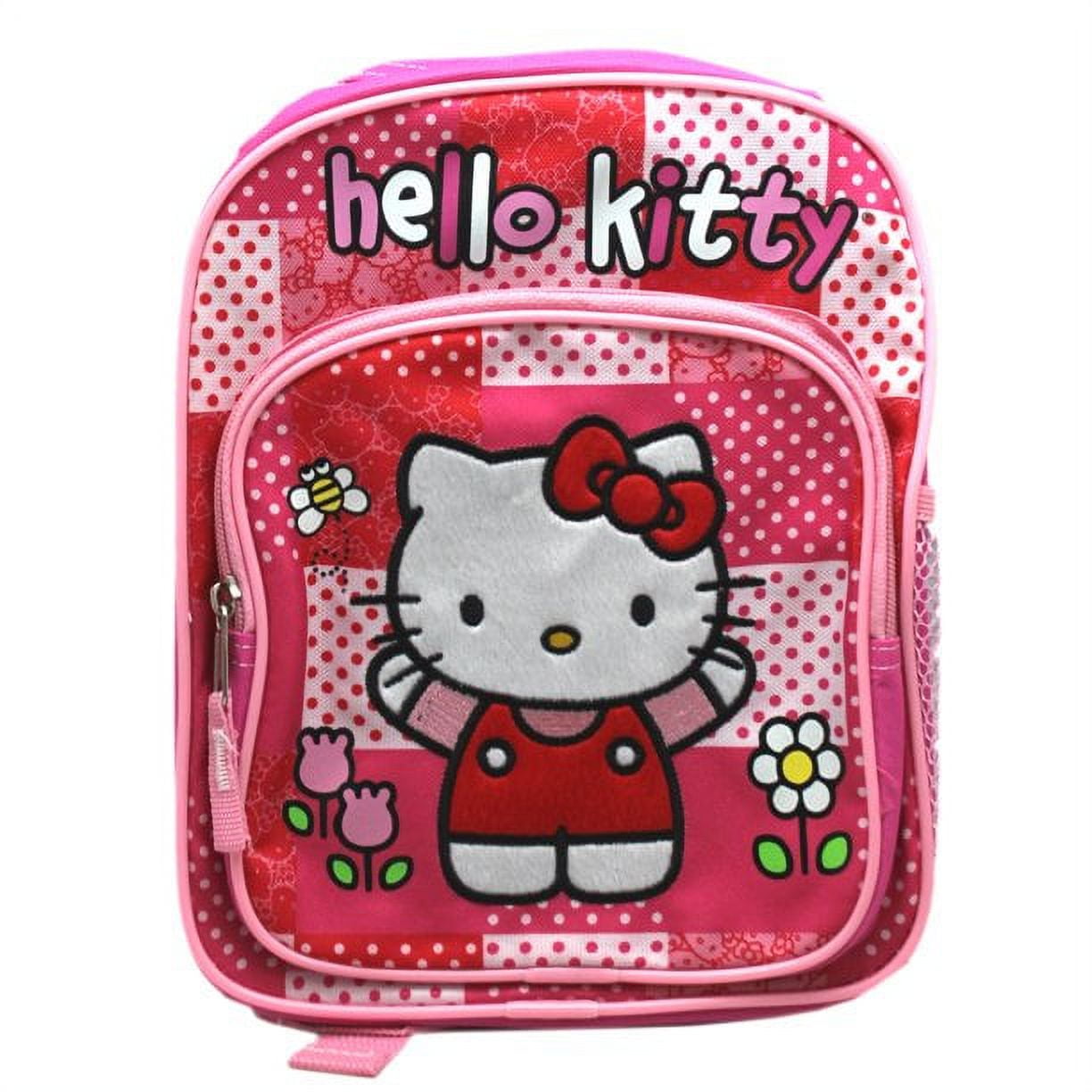 Pink Hello Kitty Pocked Bee and Flowers Pre-K Toddler Backpack (10in ...