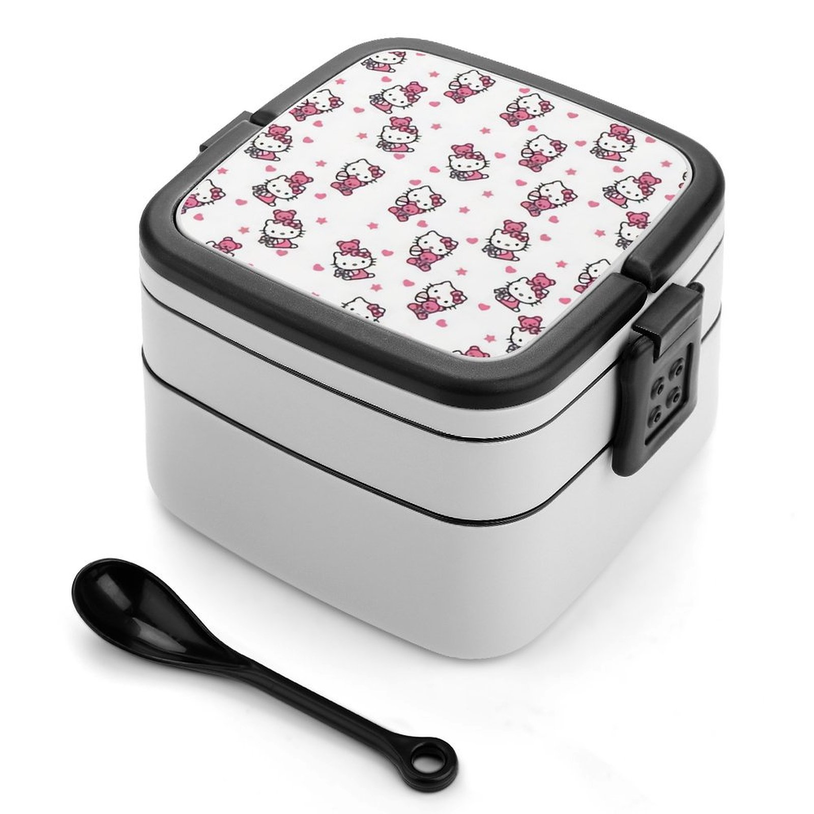 Pink Hello Kitty072 Reusable Bento Boxes Lunch Box Double Layer ...