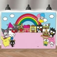 Pink Hello kitty Backdrop Girls Kids Birthday Party Banner Decoration ...
