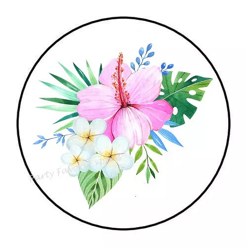 Pink Hibiscus Tropical Flower Envelope Seals Labels Party Favor ...