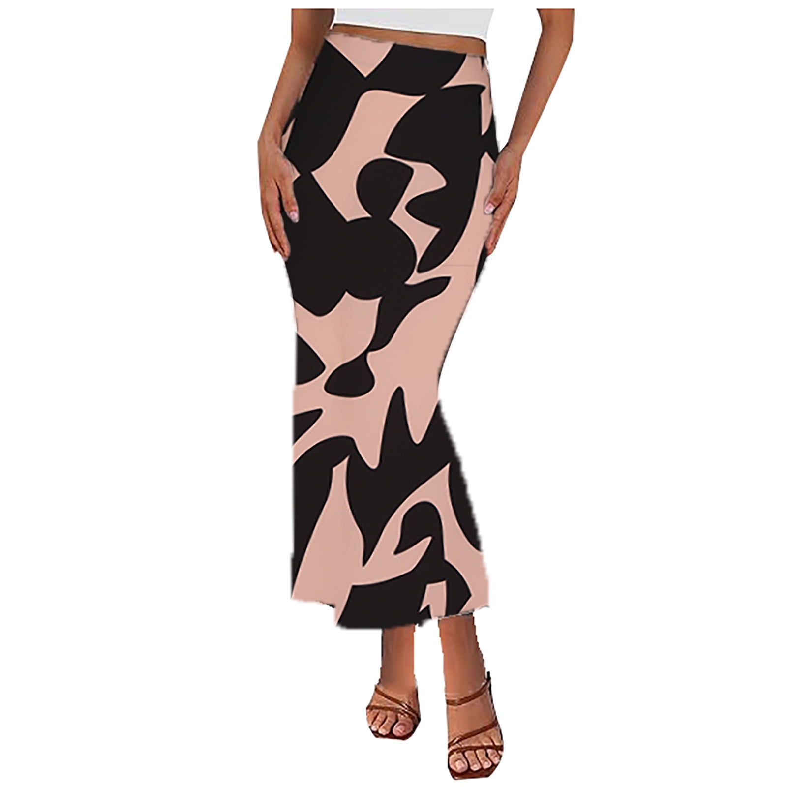 Pink High Cut Pencil Brunch for Women Spandex Graphic Maxi Long Loose ...