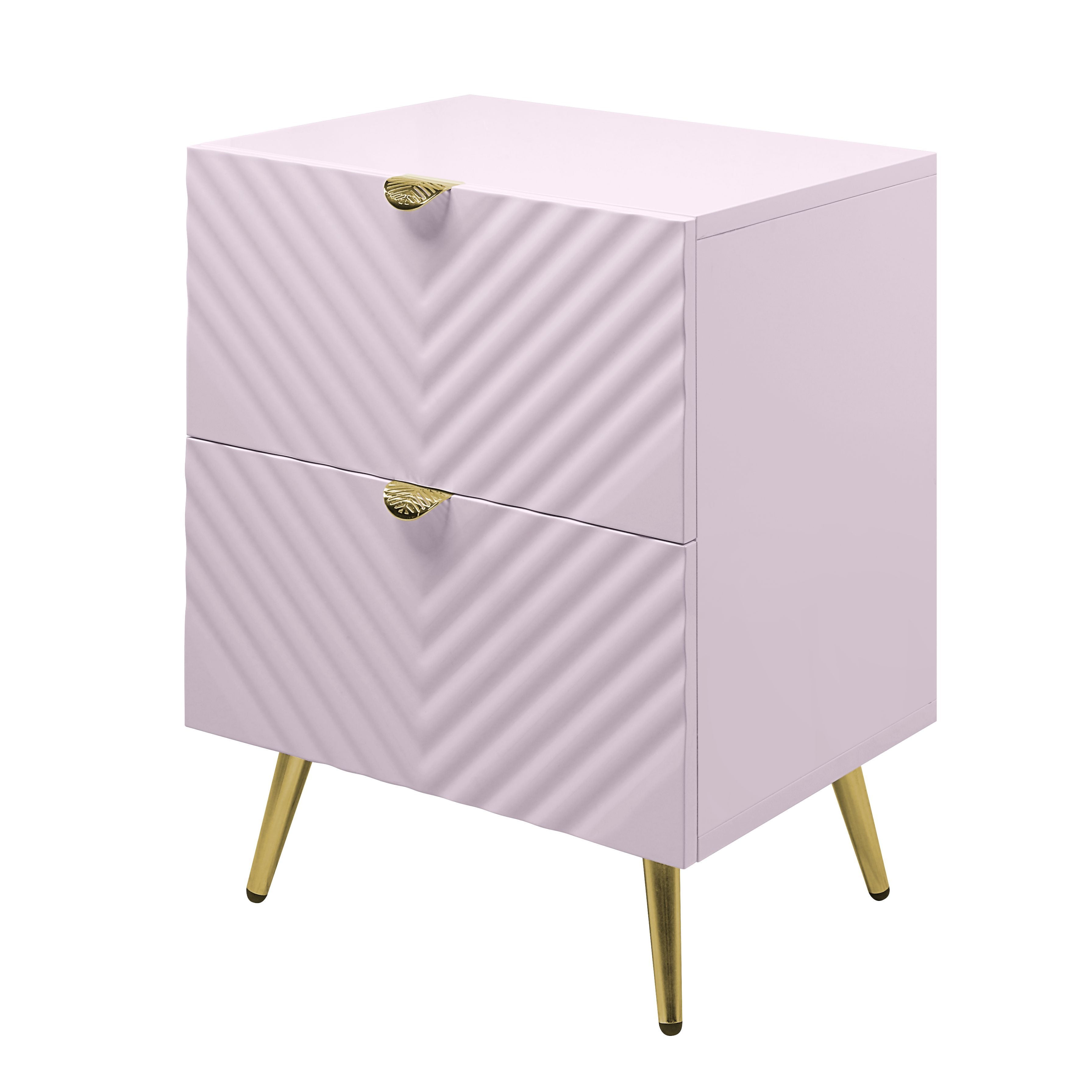 Pink High Gloss 2-Drawer Nightstand - Walmart.com