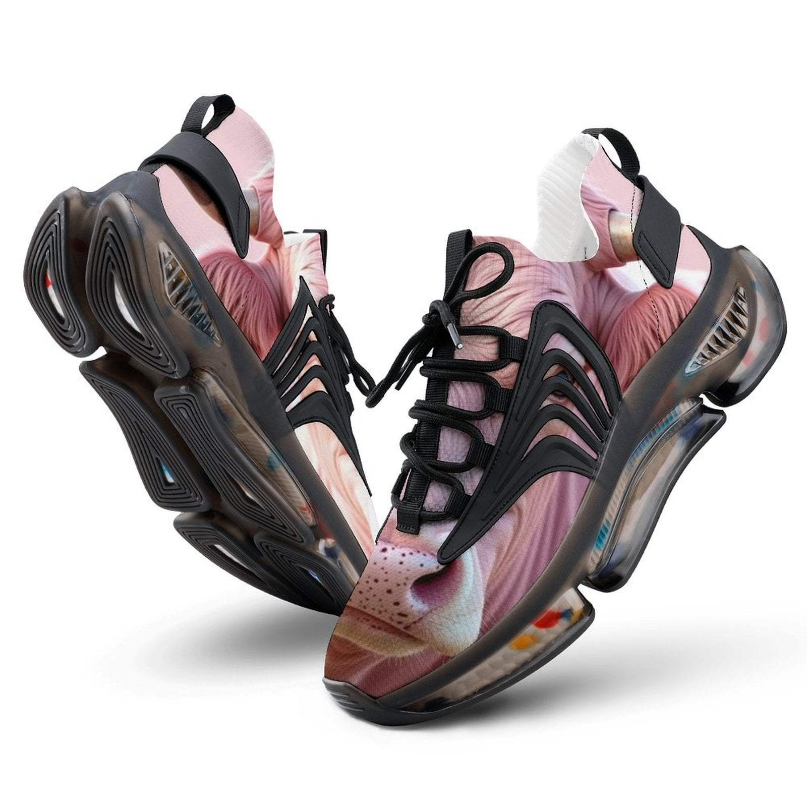 Pink Highland Cow Pattern Walking Shoes for Men Woman Lightweight ...