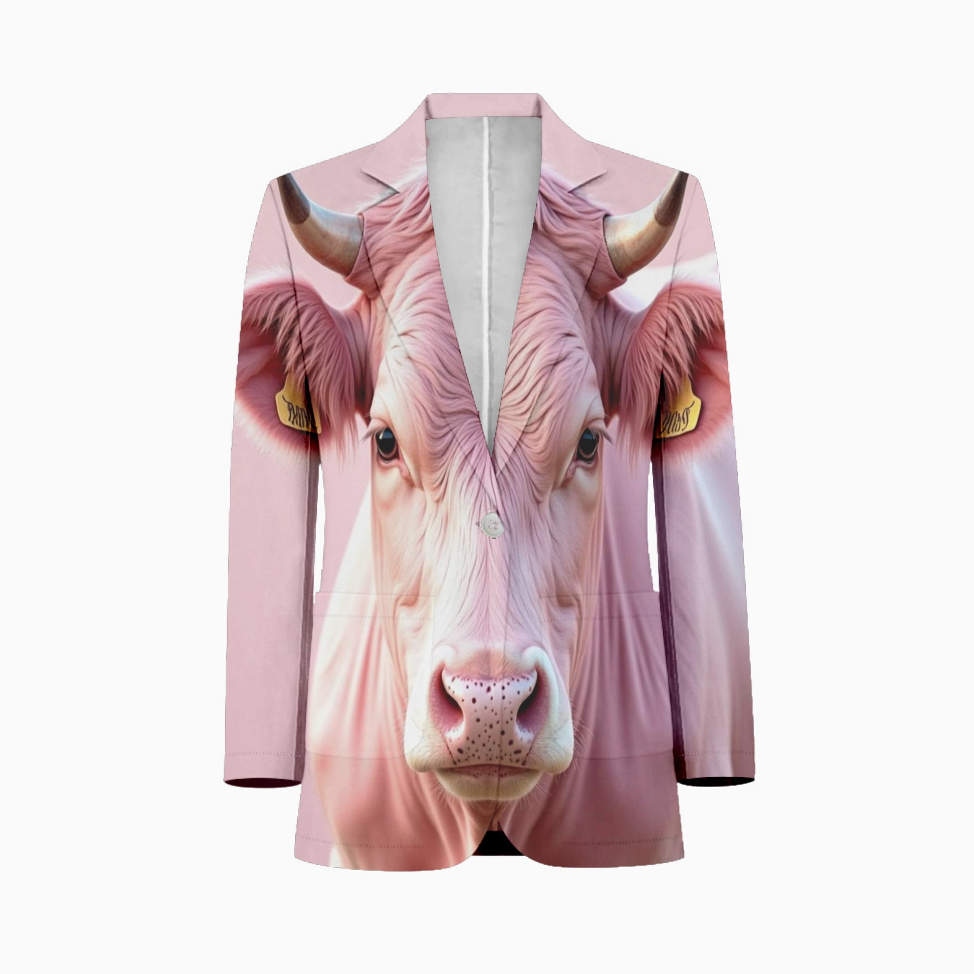 Pink Highland Cow pattern Mens Suits Shawl Collar Slim Fit Suit Mens ...