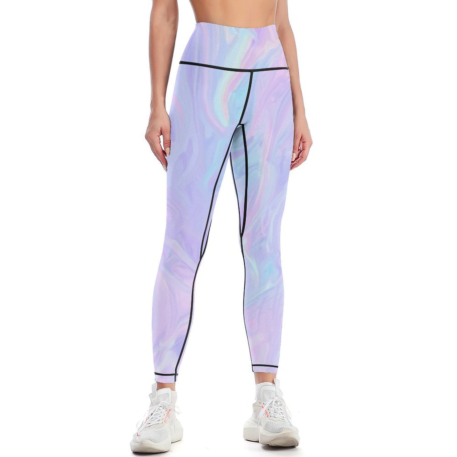 Pink Holographic Pastel Color Leggings Pants Sport Active Wear Legings ...