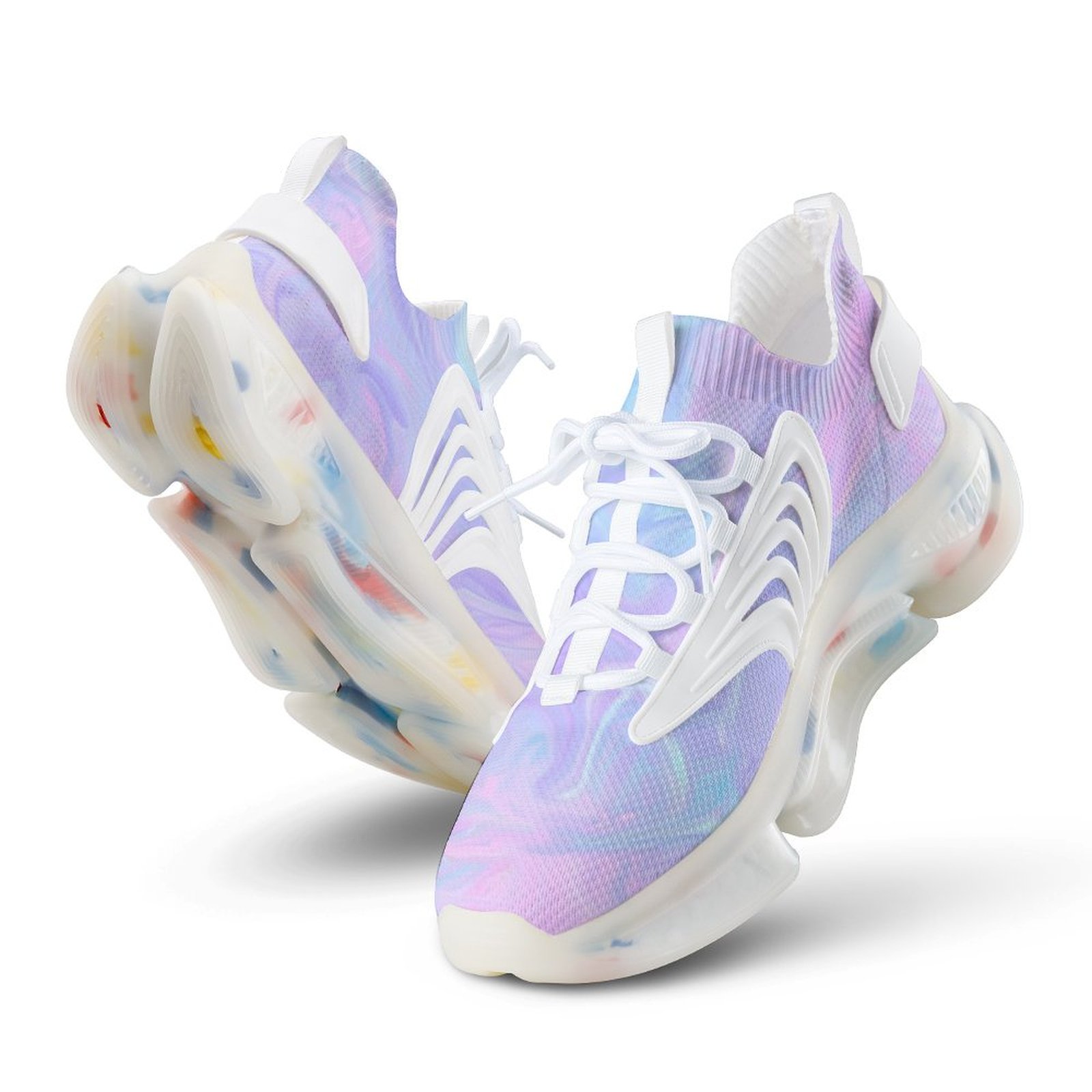 Pink Holographic Pastel Color Walking Shoes for Men Woman Lightweight ...