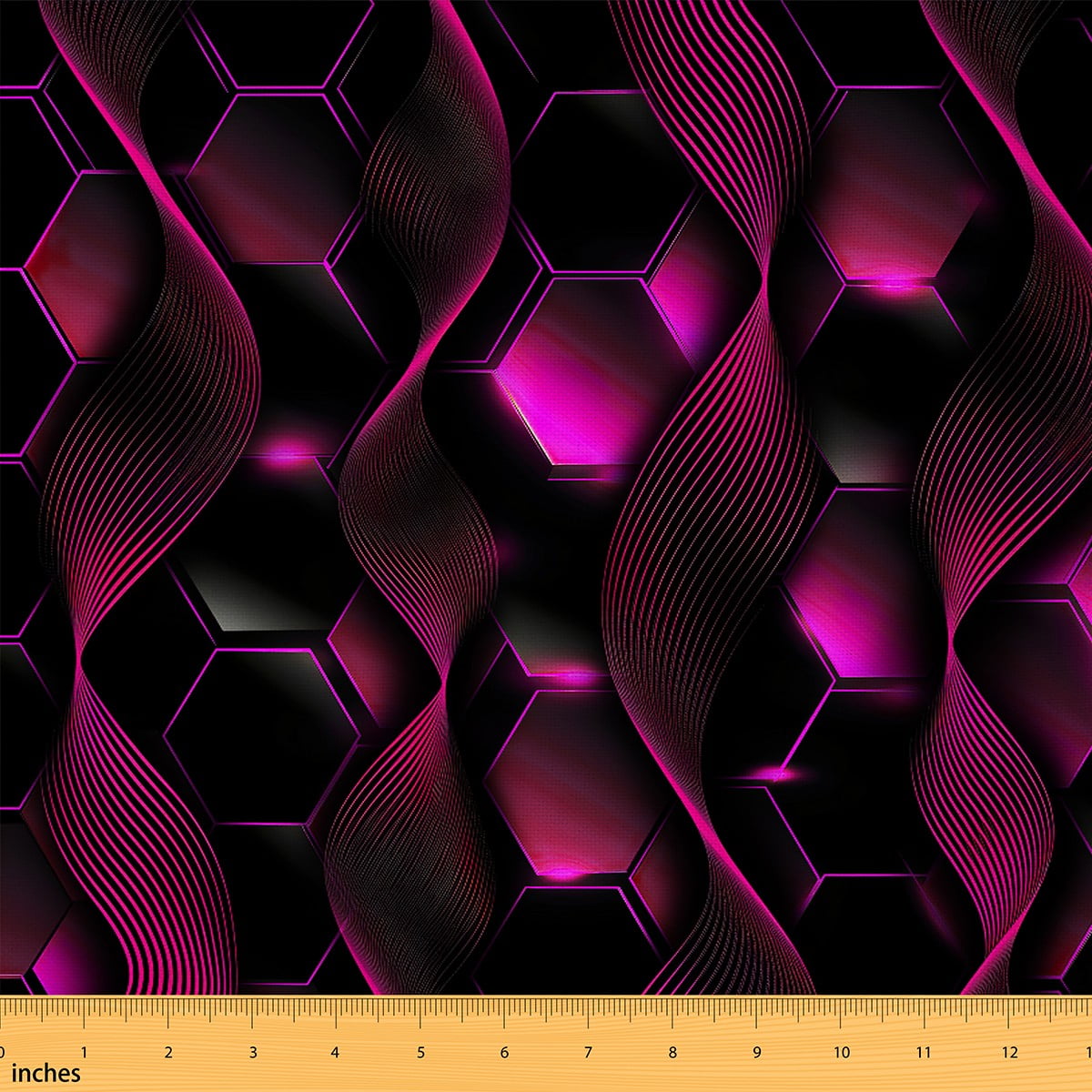 Pink Honeycomb Upholstery Fabric,Neon Ombre Lines Fabric By The Yard ...