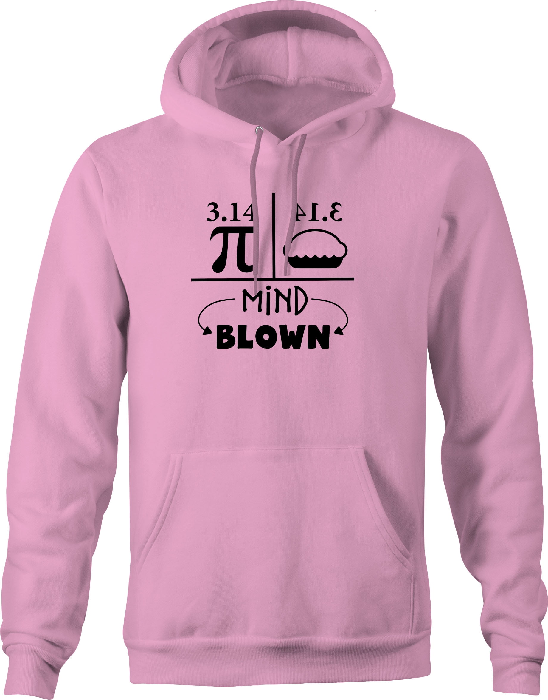 Pink Hoodies 3.14 Pi Flipped Spells Pie Mind Blown Funny Math Small ...