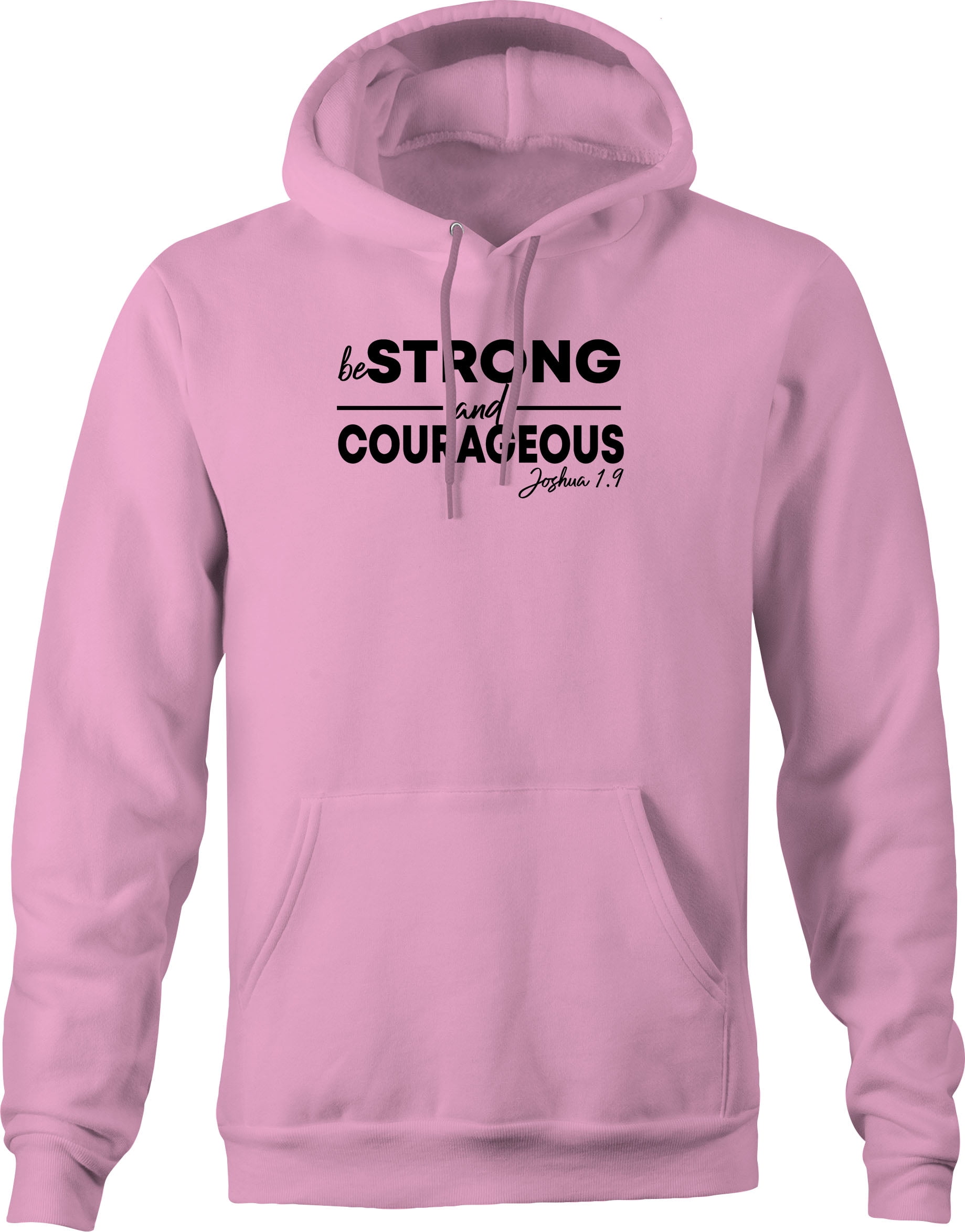Pink Hoodies for Women Be Strong And Courageous Joshua Verse Bible ...