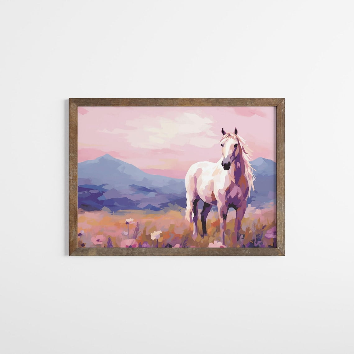 Pink Horse Wall Art Girly Western Wall Art Boho Cowgirl Bedroom Print ...