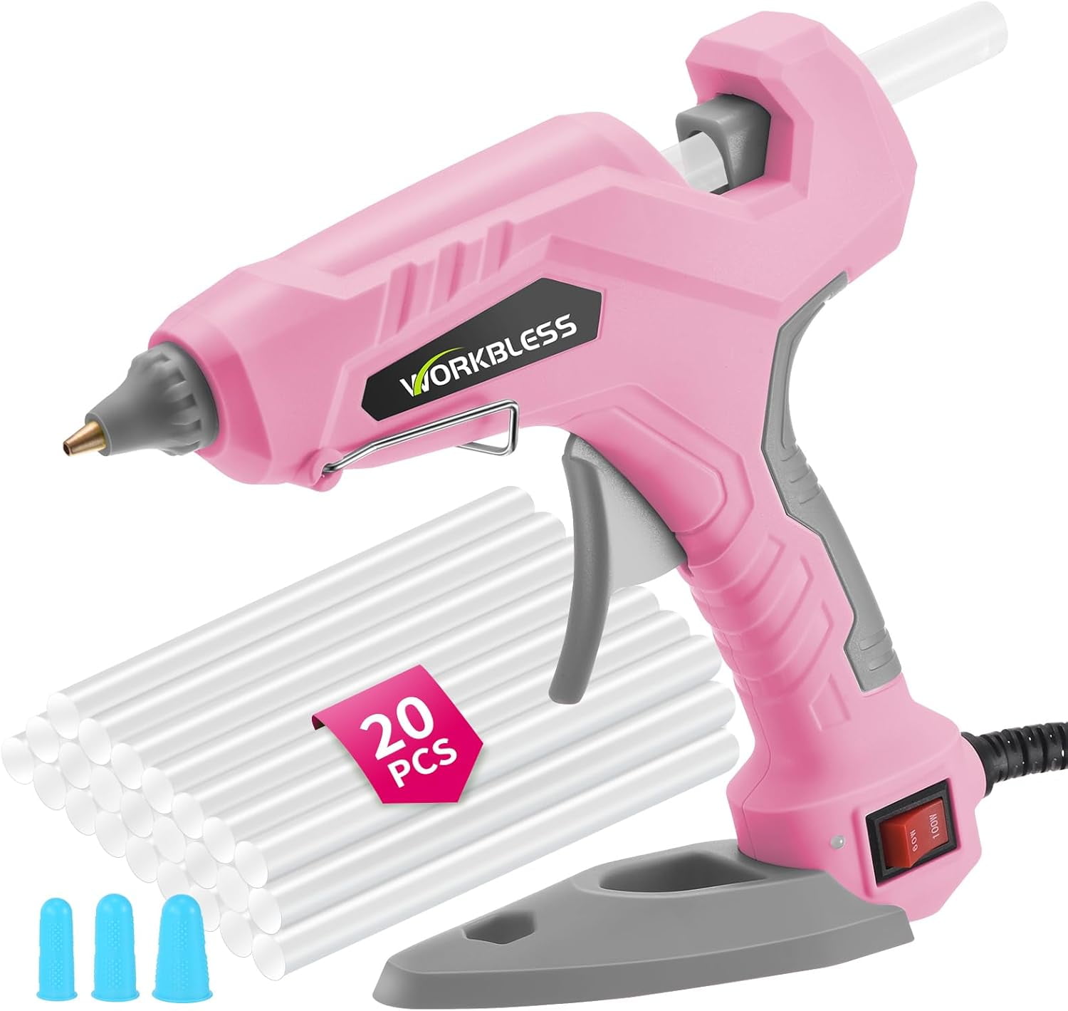 Pink Hot Glue Gun Full Size, 60W/100W Dual Temp Glue Gun, Fast Heating ...