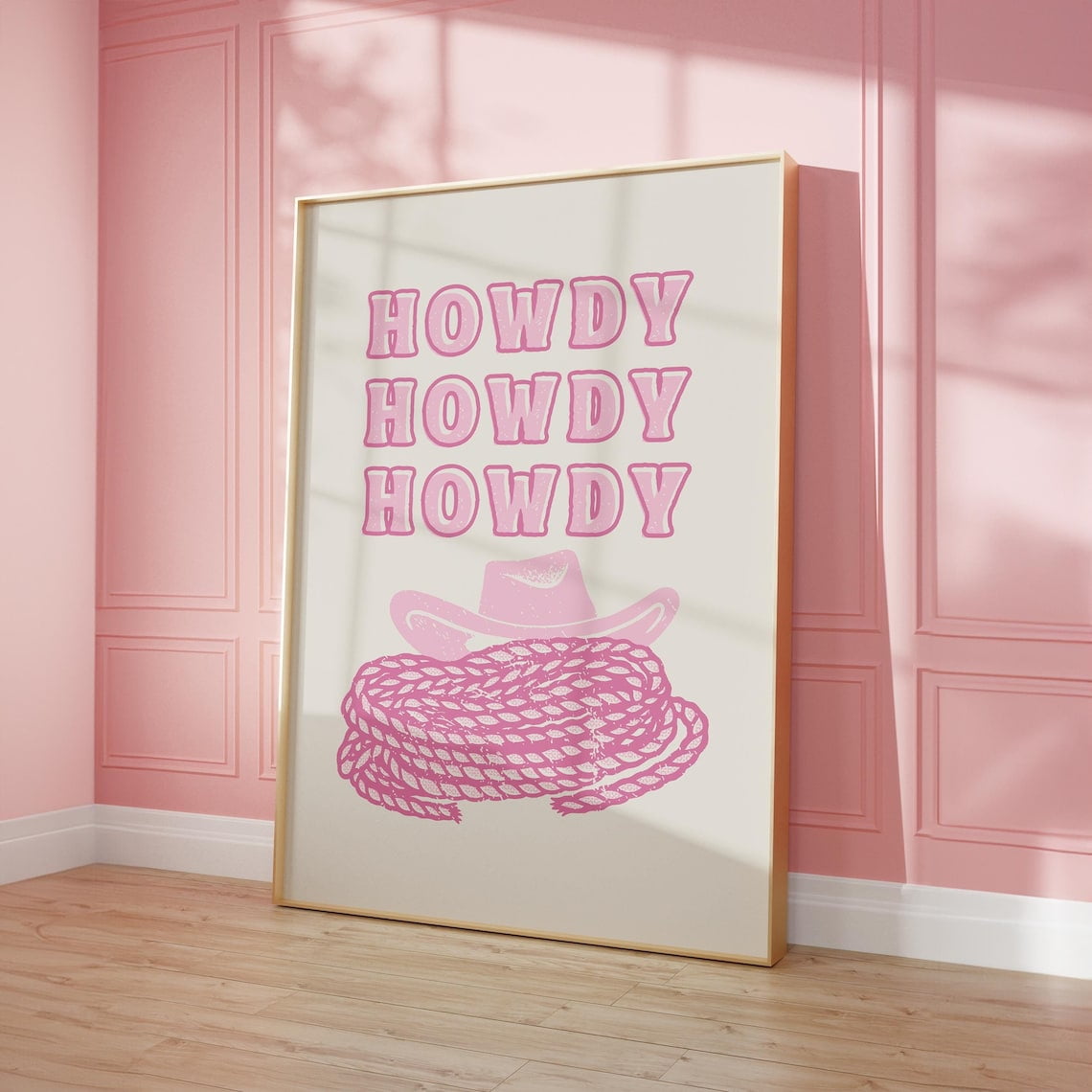 Pink Howdy Poster Western Wall Art, Howdy Poster Retro Cowgirl ...