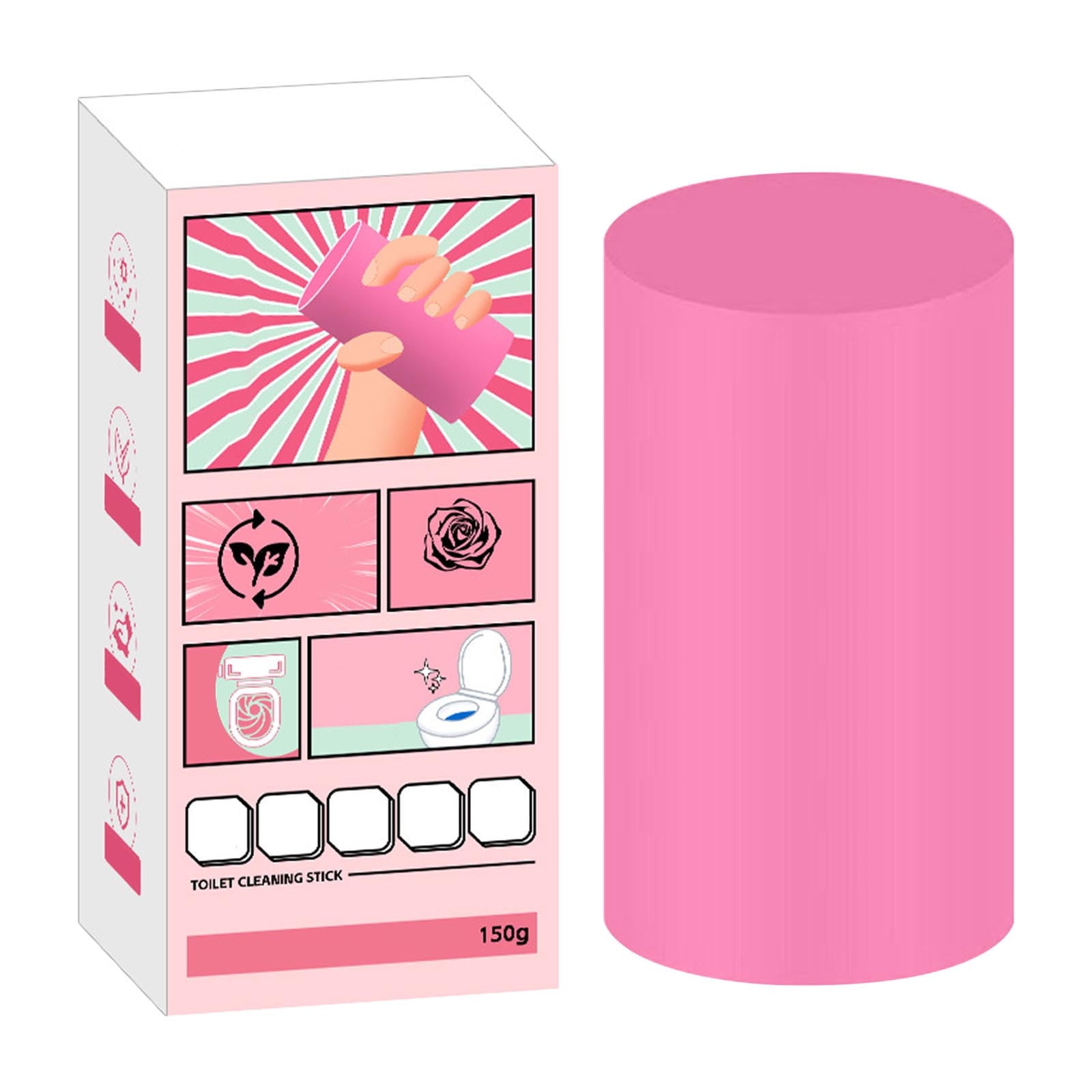 Pink Hygienic Restroom Cleaning Stick With Fragrance Pods Pink Handle ...