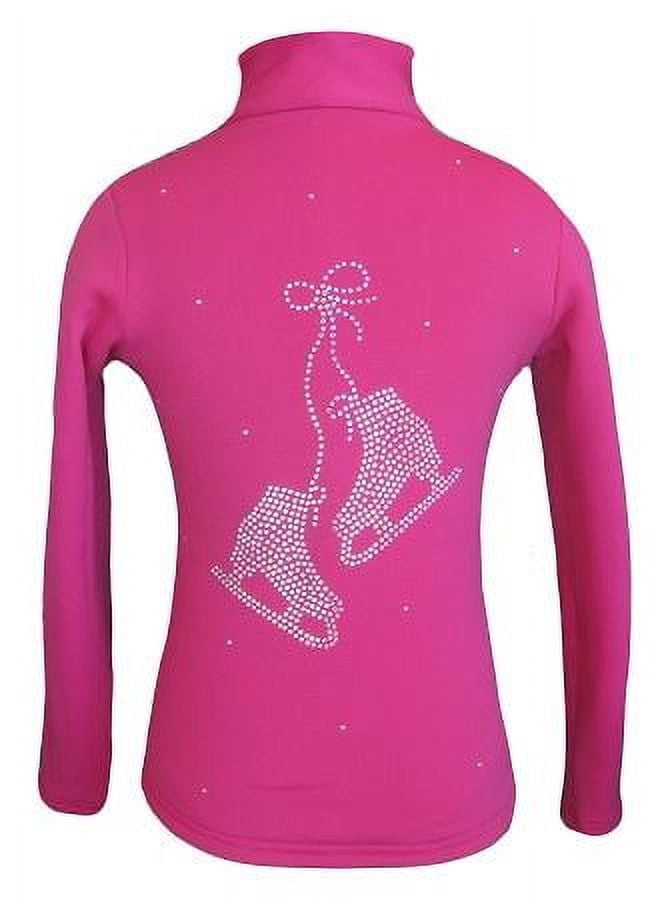 Pink Ice Skating Jacket for girls with "Pair of Skates" applique ...