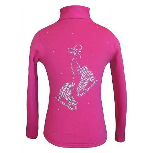 Pink Ice Skating Jacket for girls with "Pair of Skates" applique ...