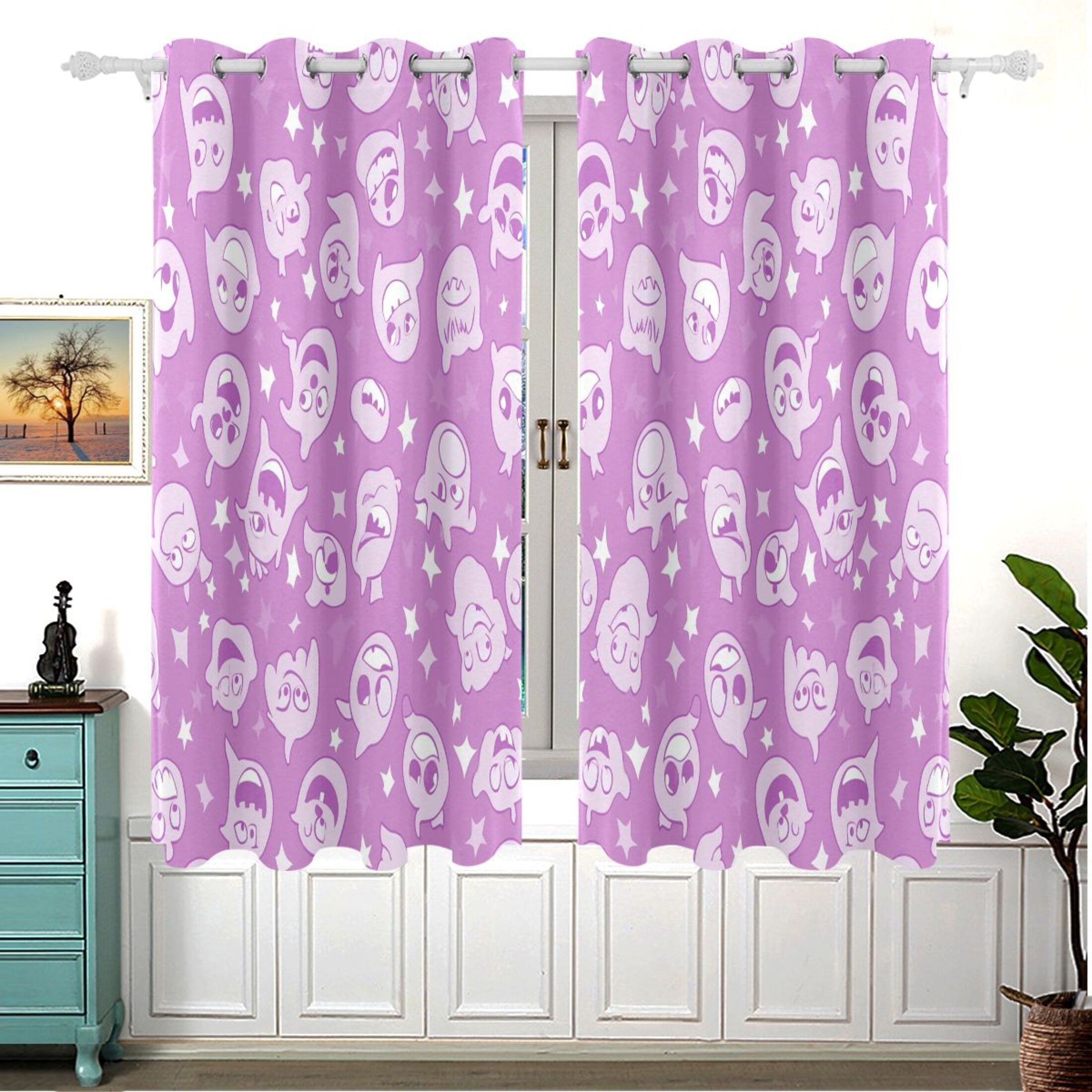 Pink Imp 63x55in Window Curtain Panels 63x55in 2-Piece Heavy Duty 80% ...