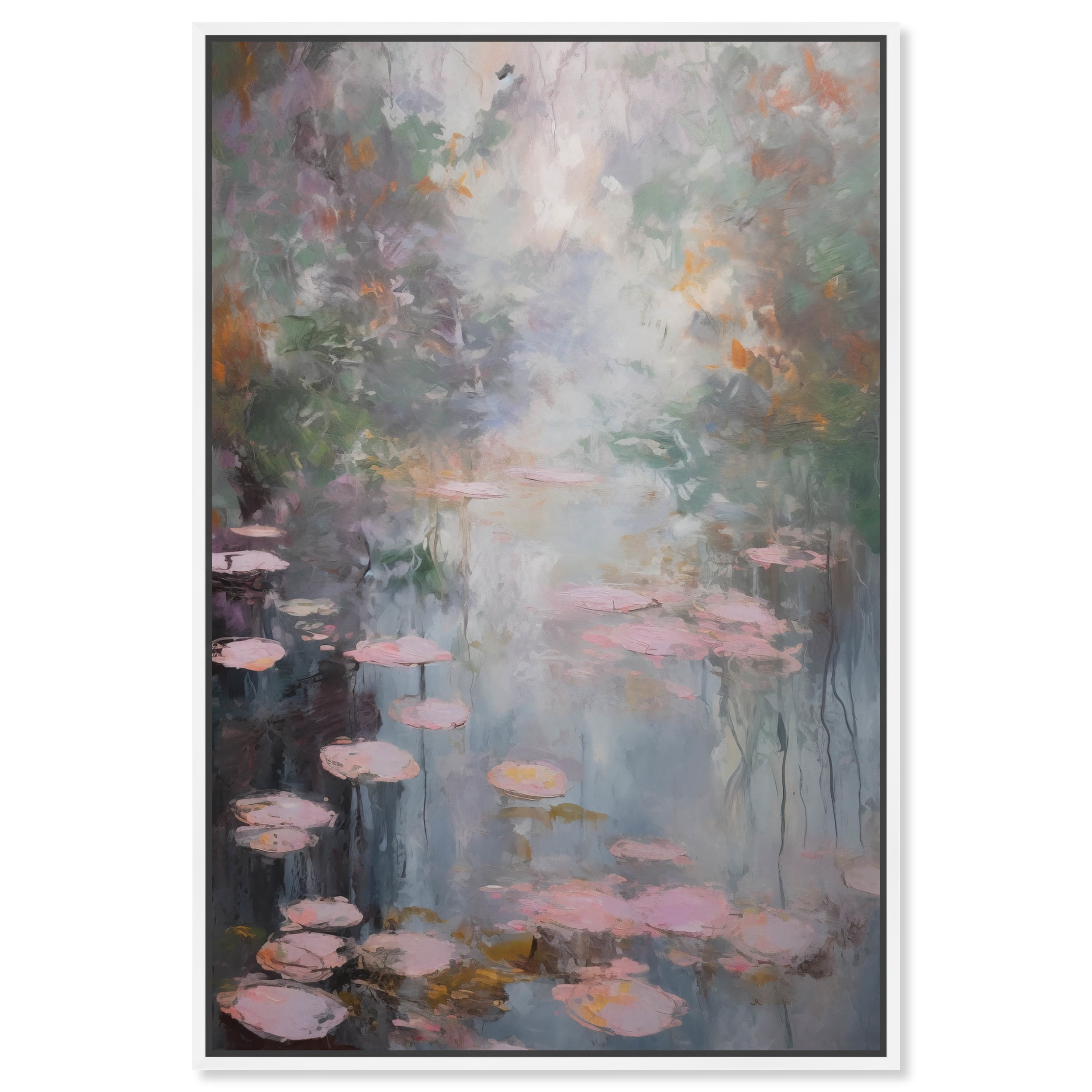 Pink Impressionist Lilypads Impressionism Wall Art /Monet And Van Gogh ...