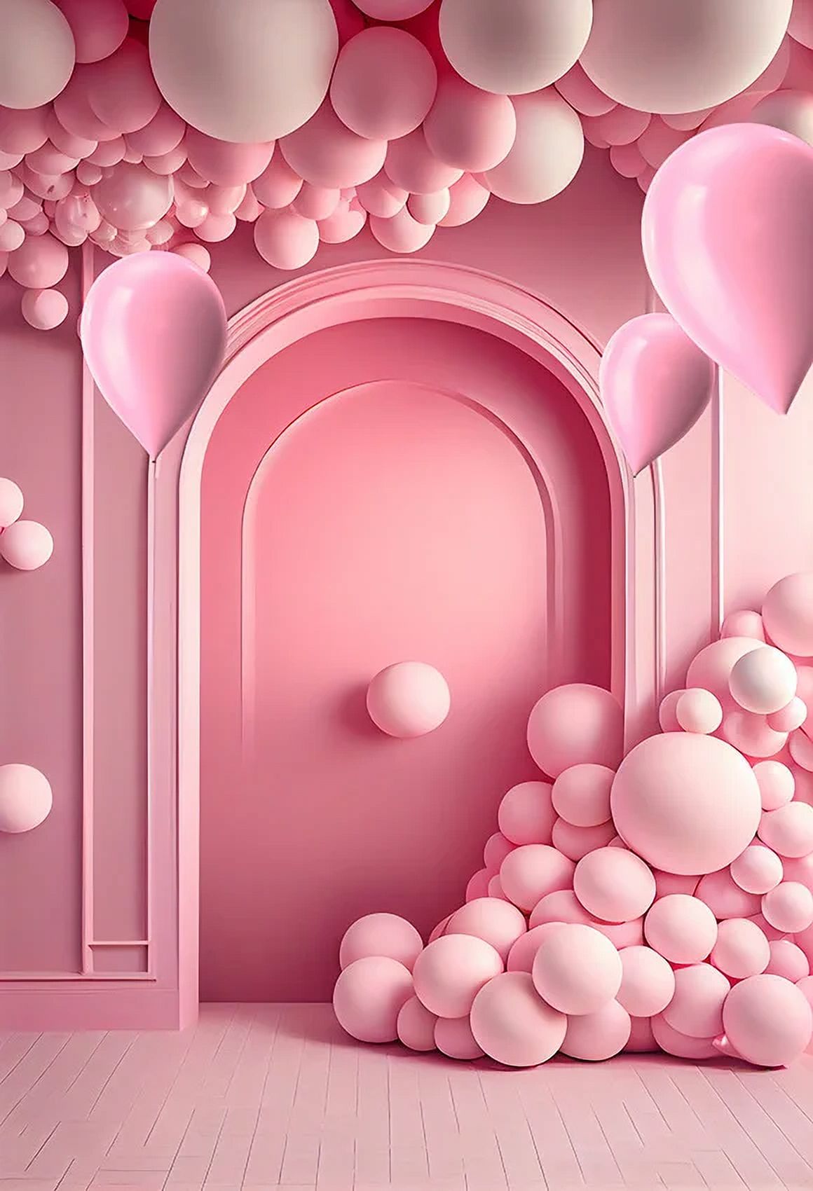 Pink Indoor Arch Door Balloons Kids Adult Birthday Wedding Portrait r ...