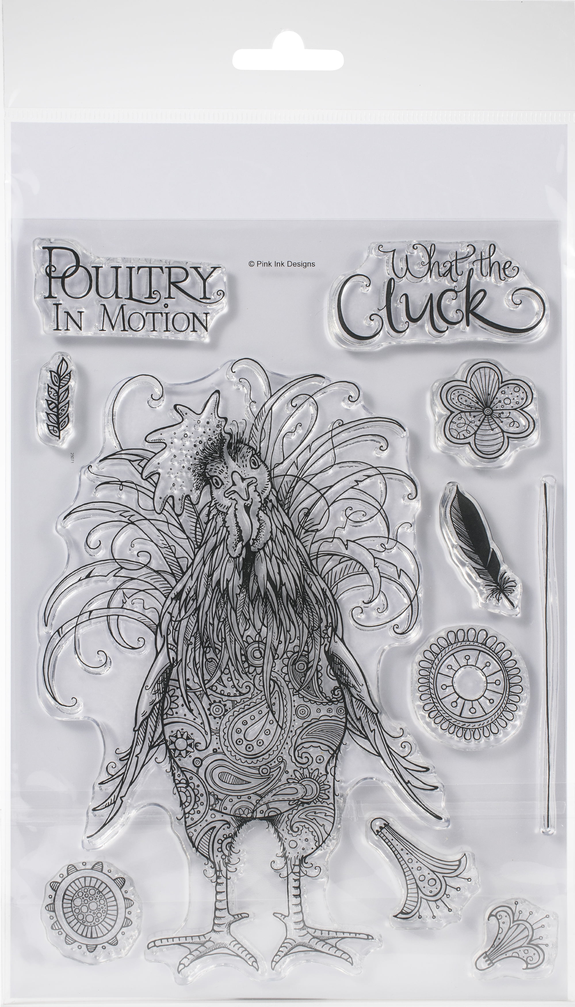 Pink Ink Designs A5 Clear Stamp Set -Henpecked - Walmart.com