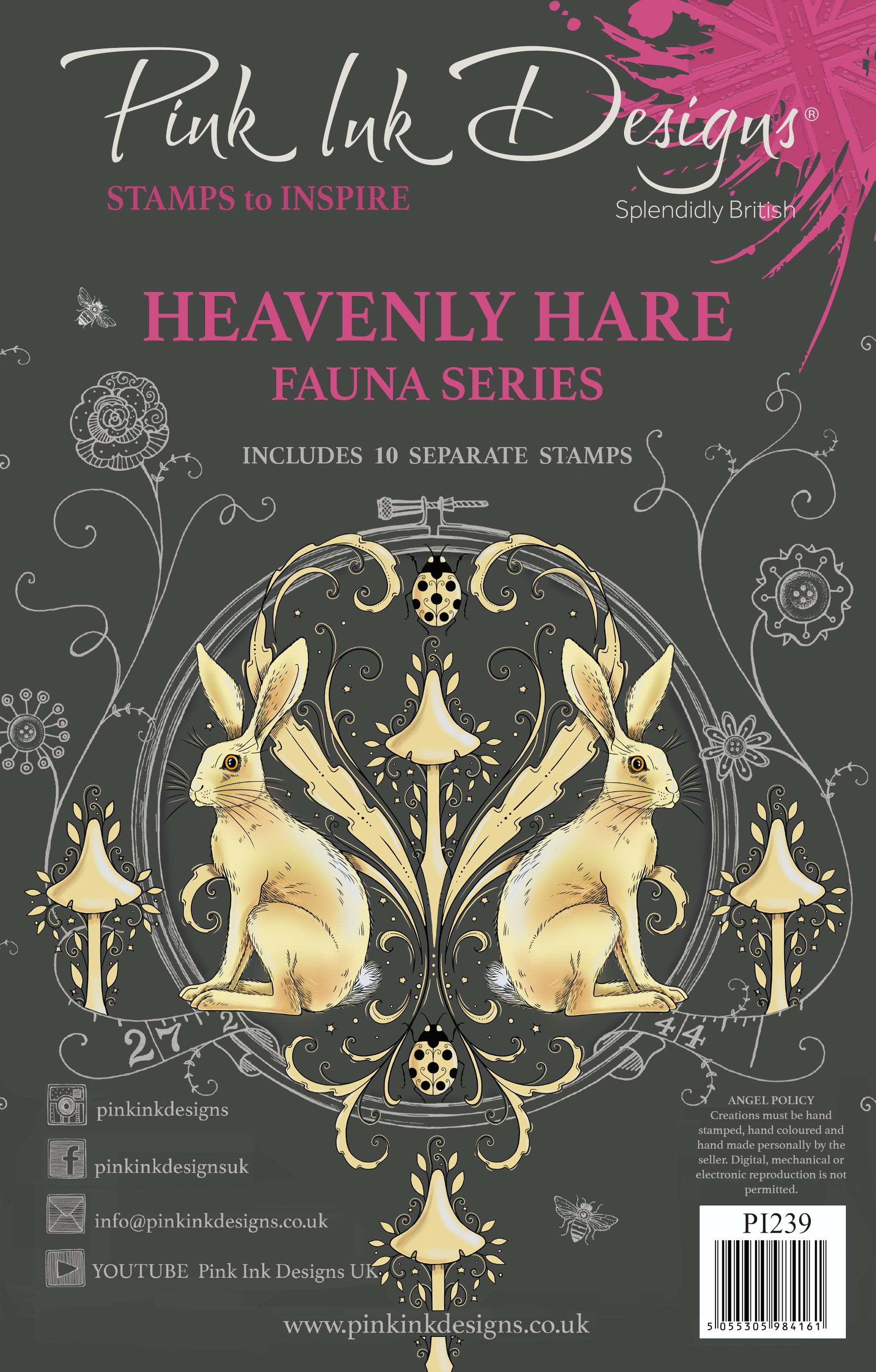 Pink Ink Designs Heavenly Hare 6 in x 8 in Clear Stamp Set - Walmart.com
