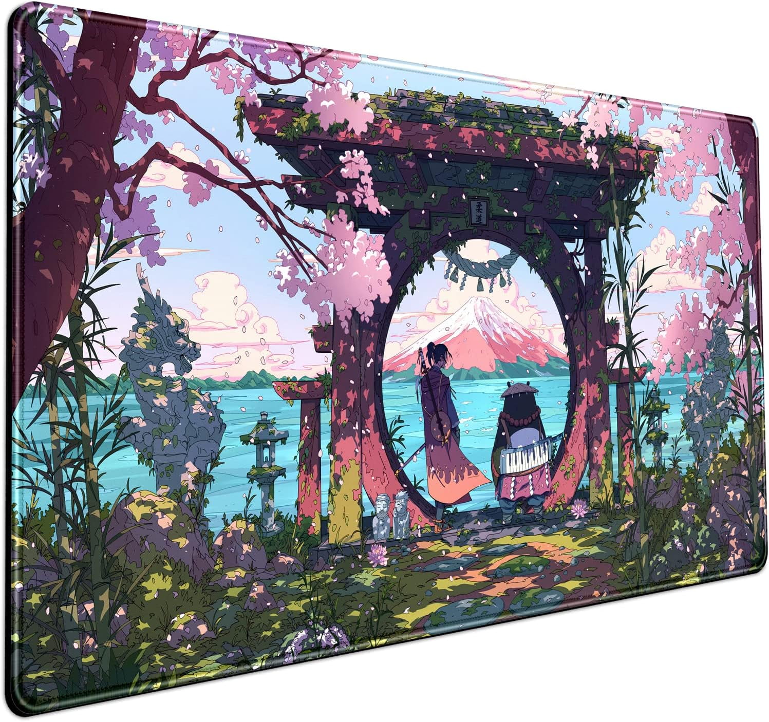 Pink Japan Desk Pad Anime Gaming Green Mouse Pad Large Mouse Pad For ...