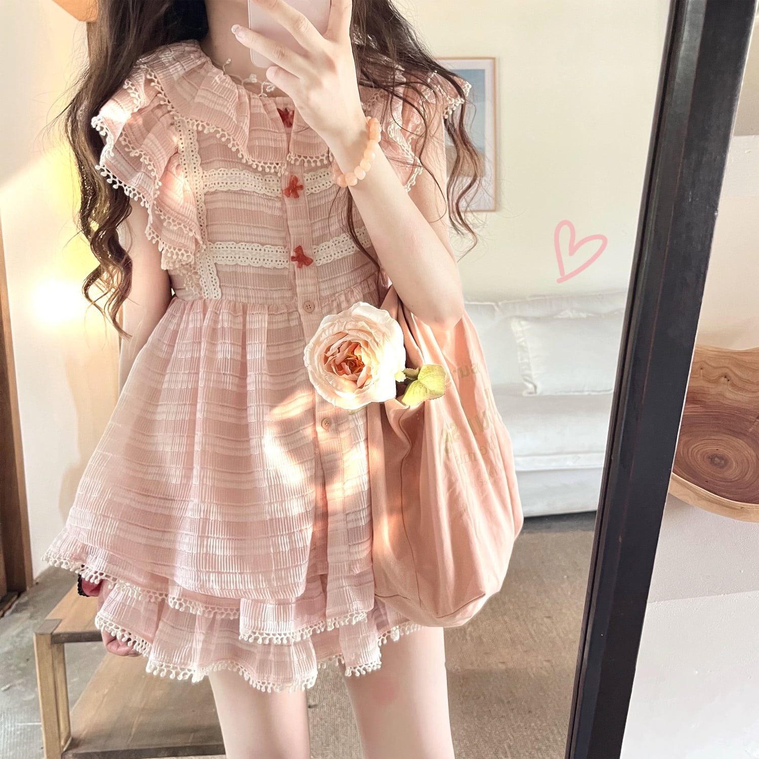 Pink Japanese Kawaii Two Piece Set Women Bow Sweet Cute Party Mini Skirt Suit Female Lace Korean ...