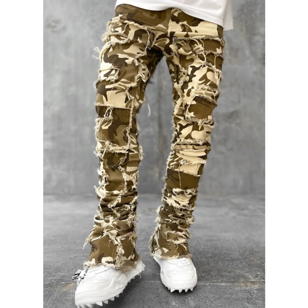 Pink Jeans Men Women Leisure Streetwear Vintage Style Ripped Jeans ...