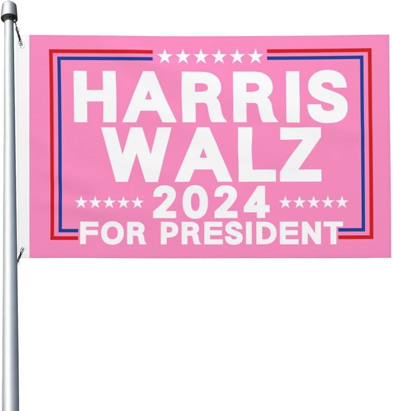 Pink-Kamala Harris Waltz Flag 3x5 Outdoor Double Sided Kamala Harris ...