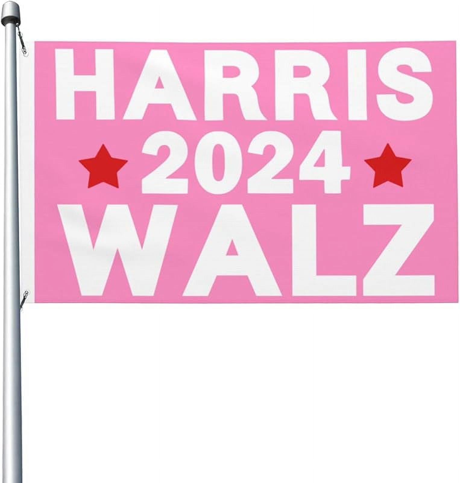 Pink-Kamala Harris Waltz Flag 3x5 Outdoor Double Sided Kamala Harris ...