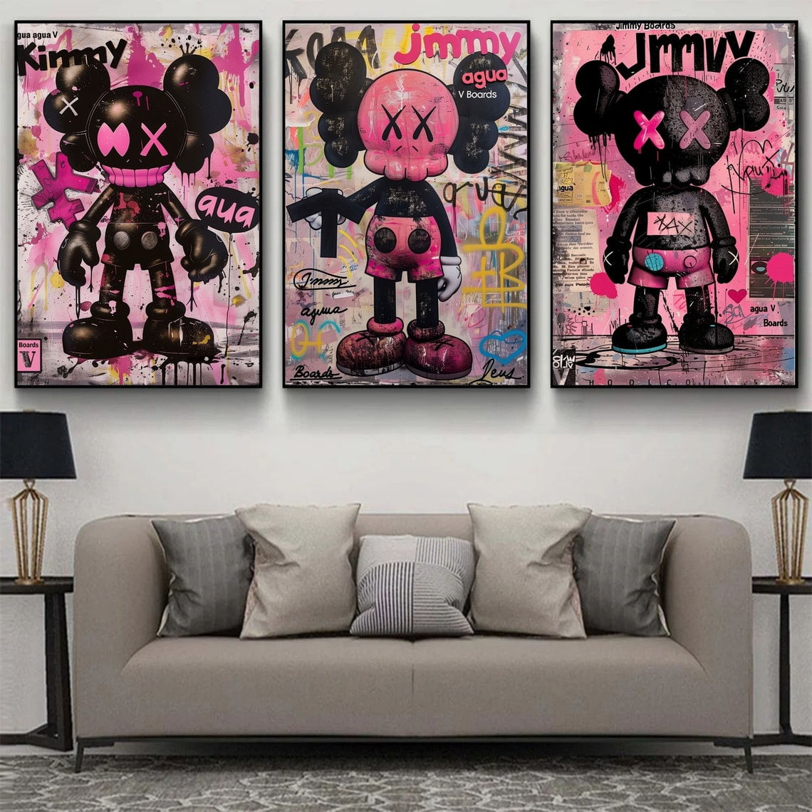 Pink Kaws Figure,kaws set of 3,Hypebeast, Printables Minimalist Poster ...