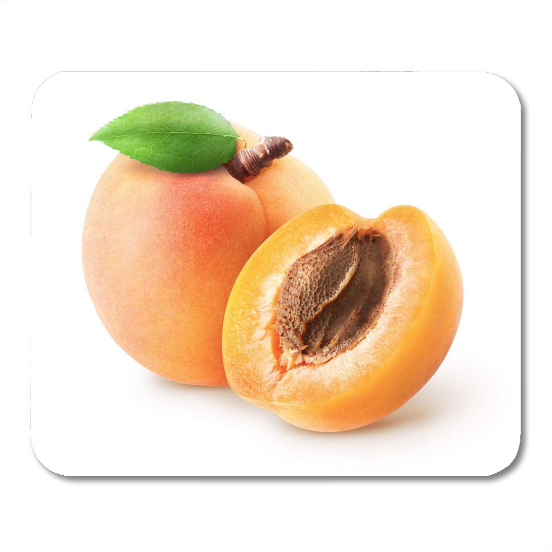 Pink Kernel Apricots Fresh Whole Fruit Leaf and Half Mousepad Mouse Pad ...