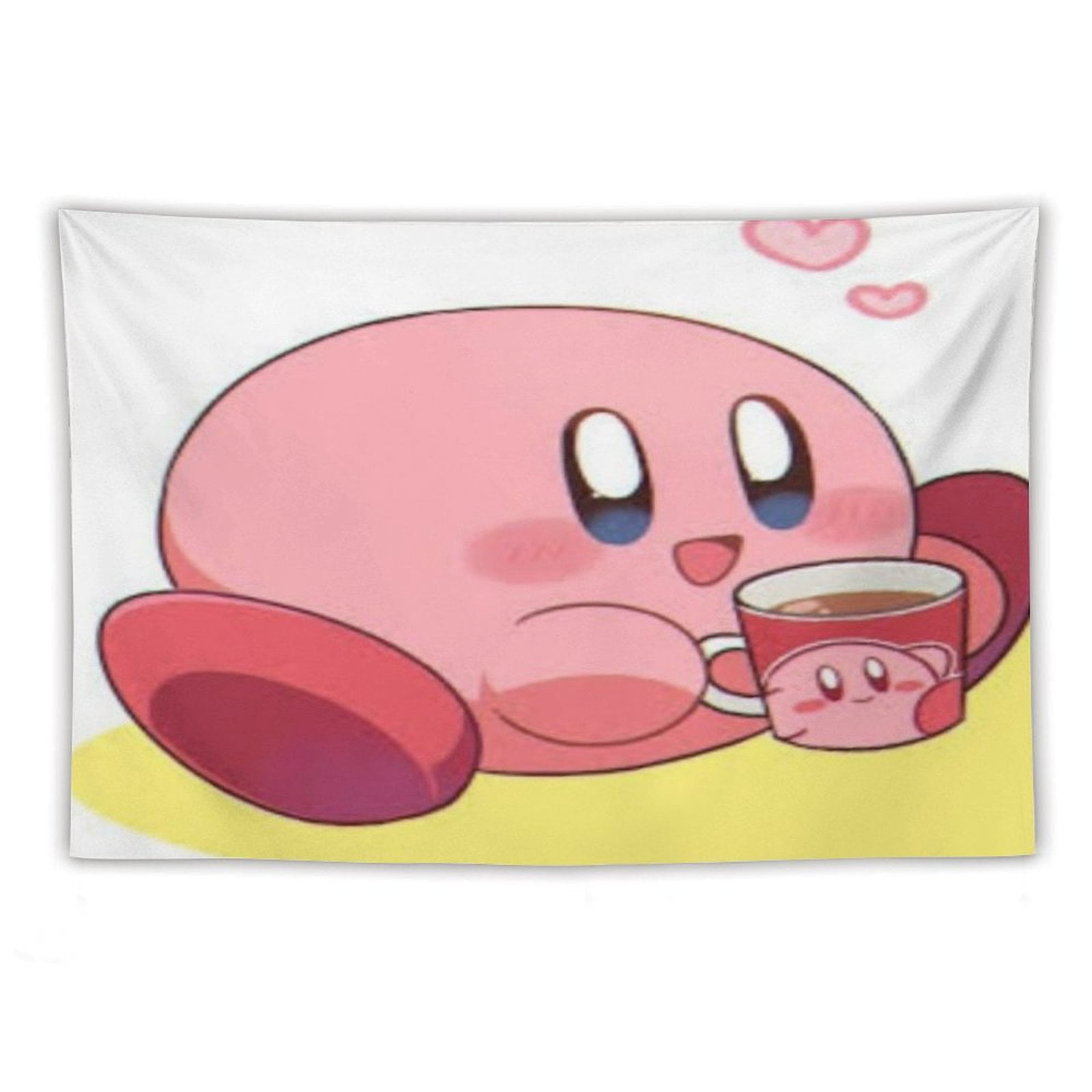 Pink Kirby Cute Cartoon Doll Tapestry Gift Wall Hanging Backdrop for ...