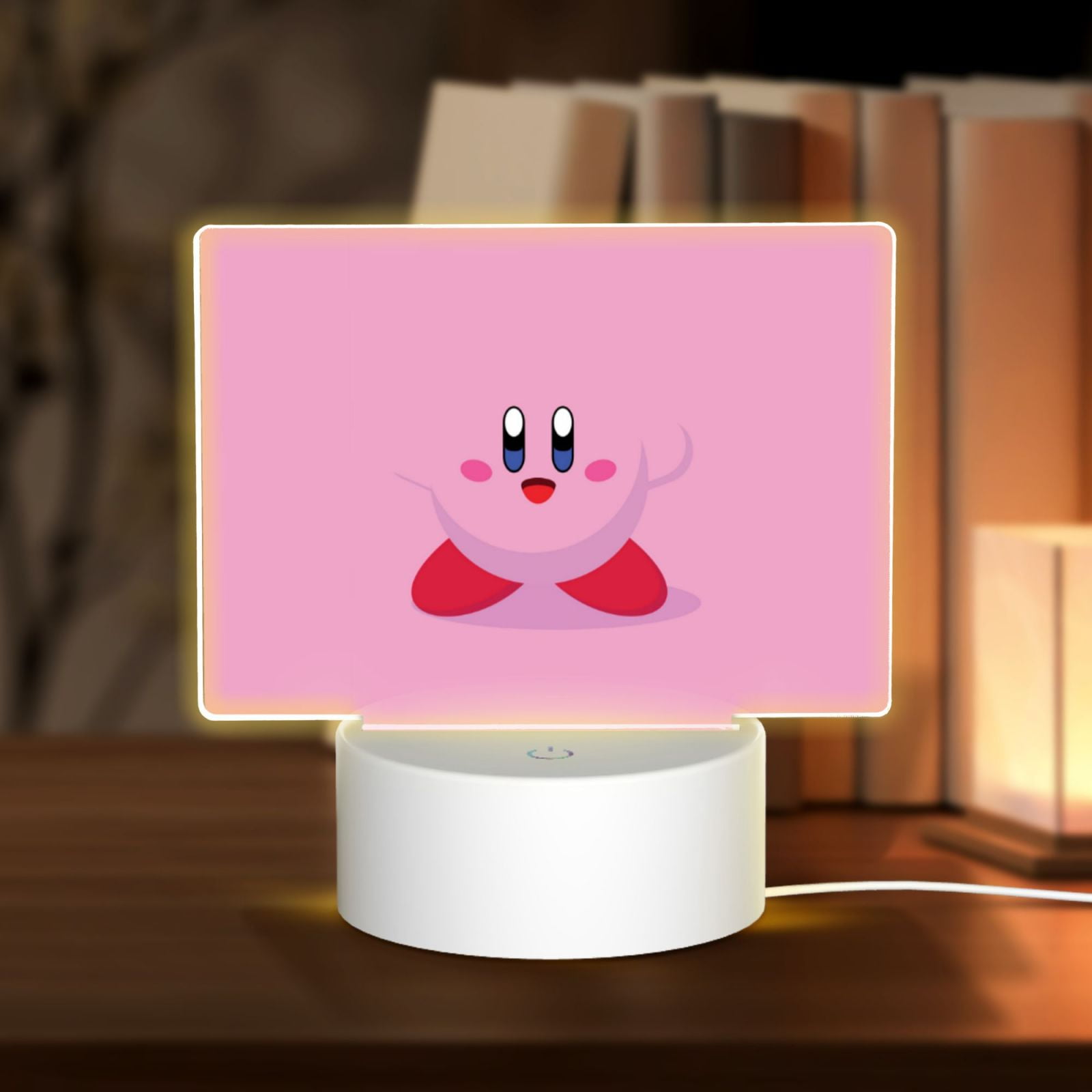 Pink Kirby Game Rectangular Acrylic Night Light Adjustable 3 Light ...