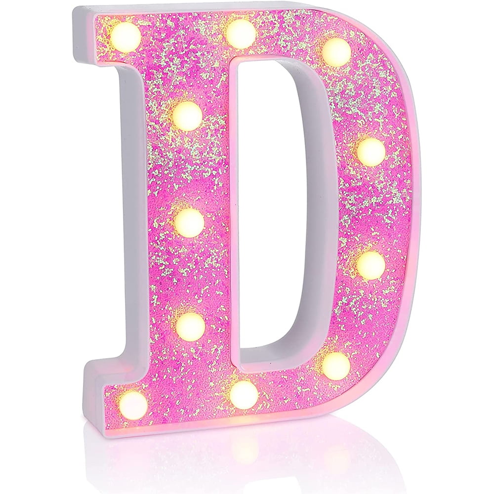 Pink LED Marquee Letter Lights, Marquee Signs with Lights, Party Bar ...