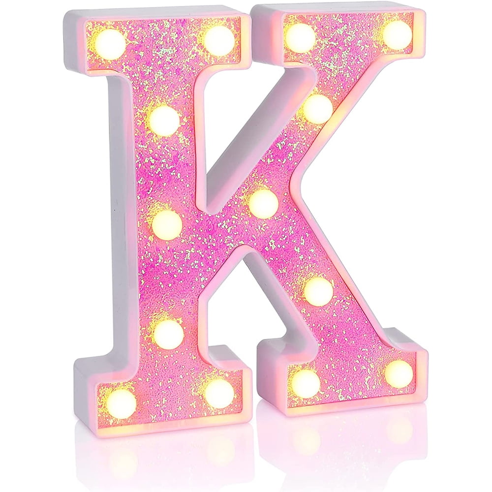 Pink LED Marquee Letter Lights, Marquee Signs with Lights, Party Bar ...