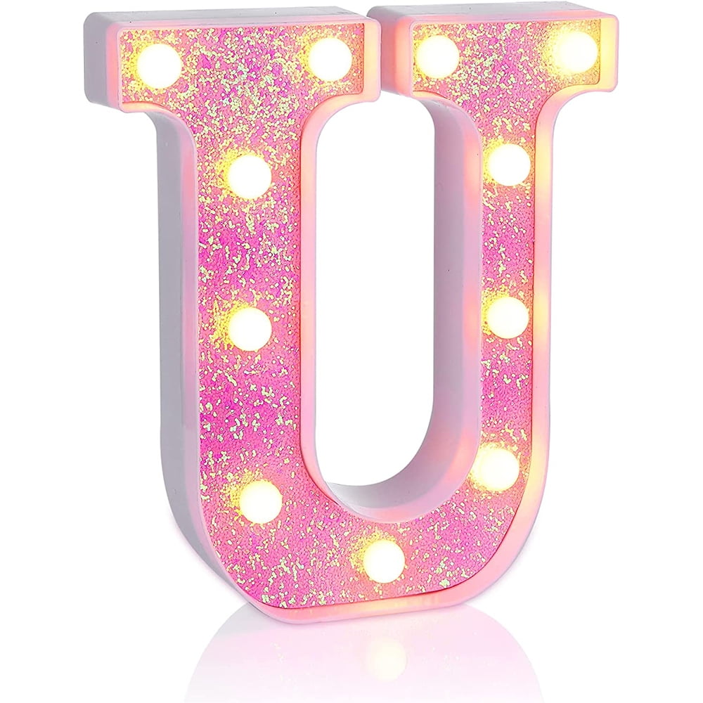 Pink LED Marquee Letter Lights, Marquee Signs with Lights, Party Bar ...