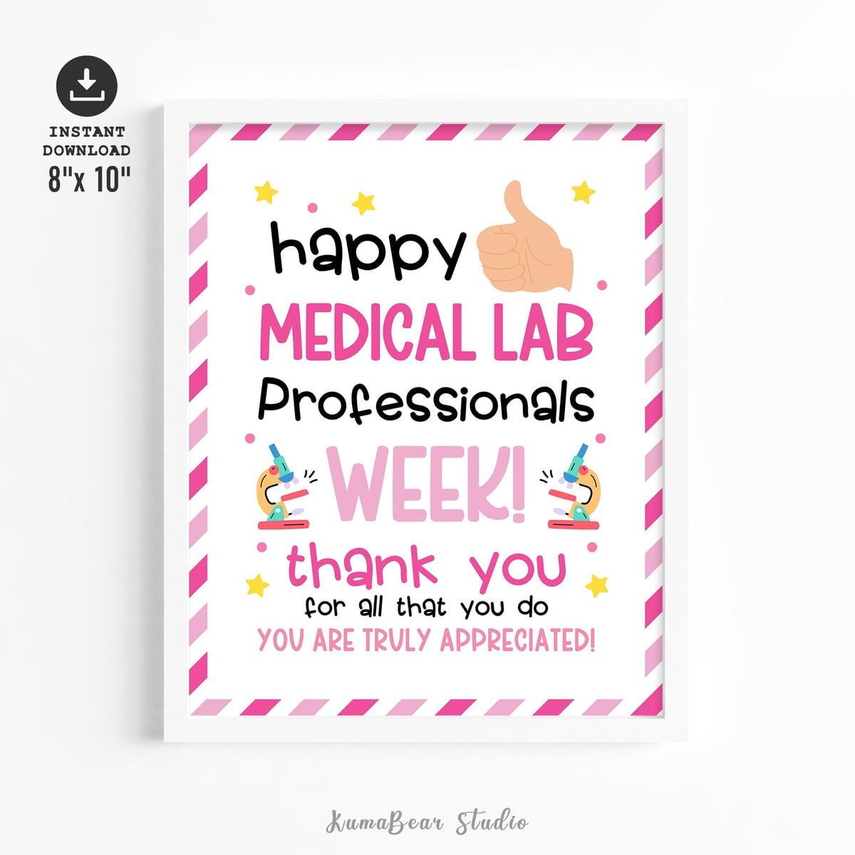 Pink Lab Week Sign Printable, Medical Laboratory Professionals Week ...