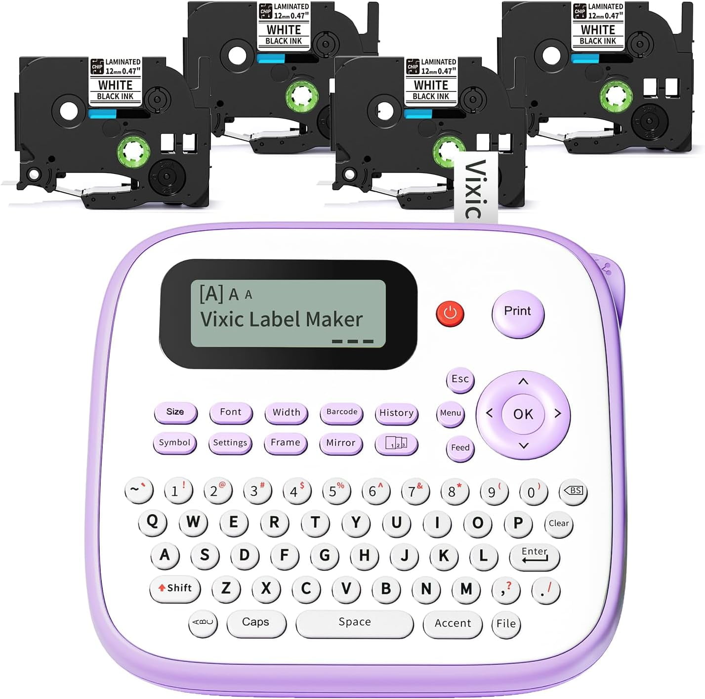 Pink Label Maker, D210S Label Maker with Tapes Waterproof, Handheld ...