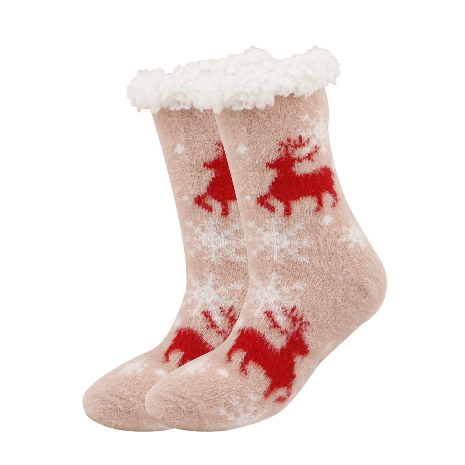 Pink Ladies Long Warm Socks With Solid Color And Thick Material For ...