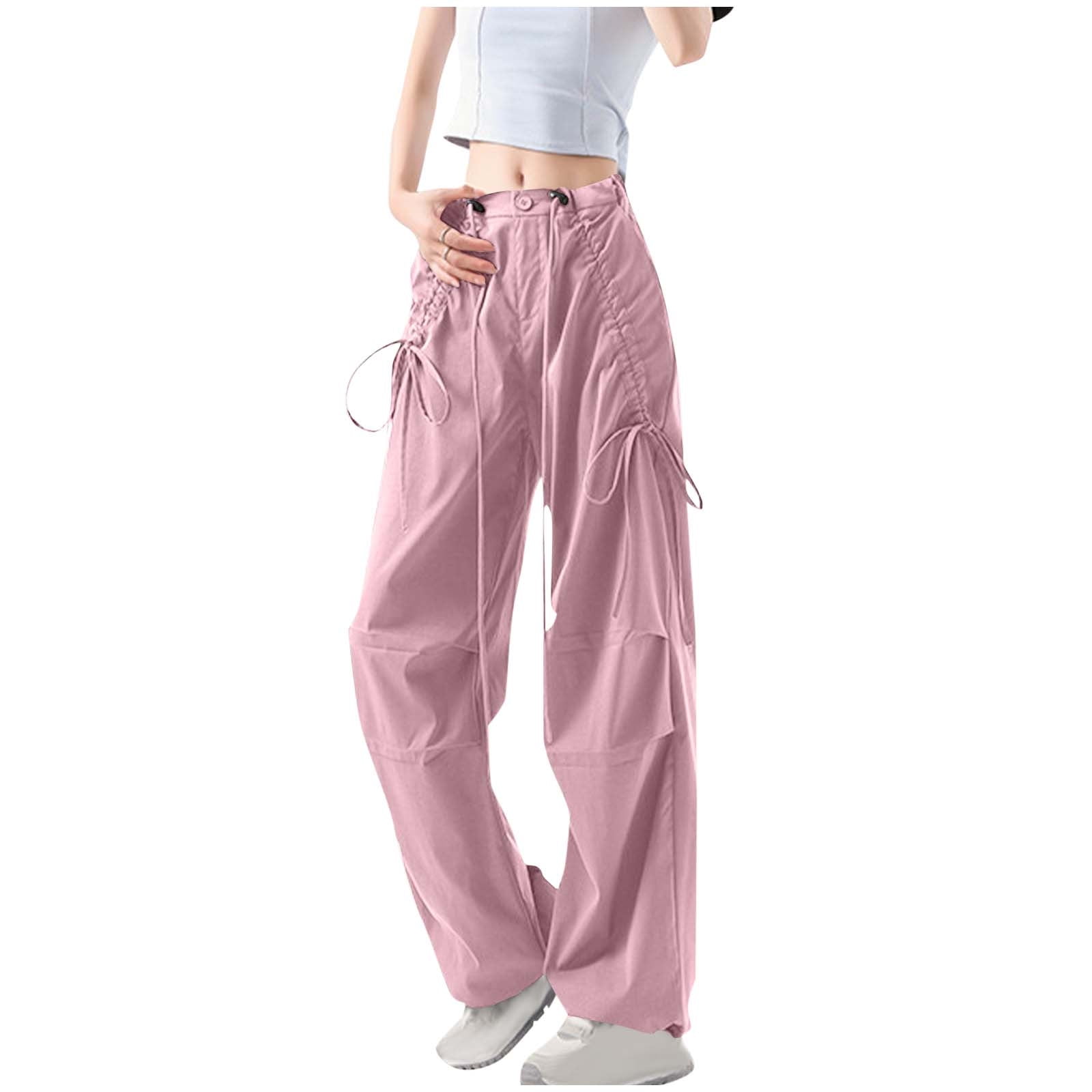 Pink Ladies Wild Cargo Lounge Trousers Pants for Juniors Bow Tie High ...