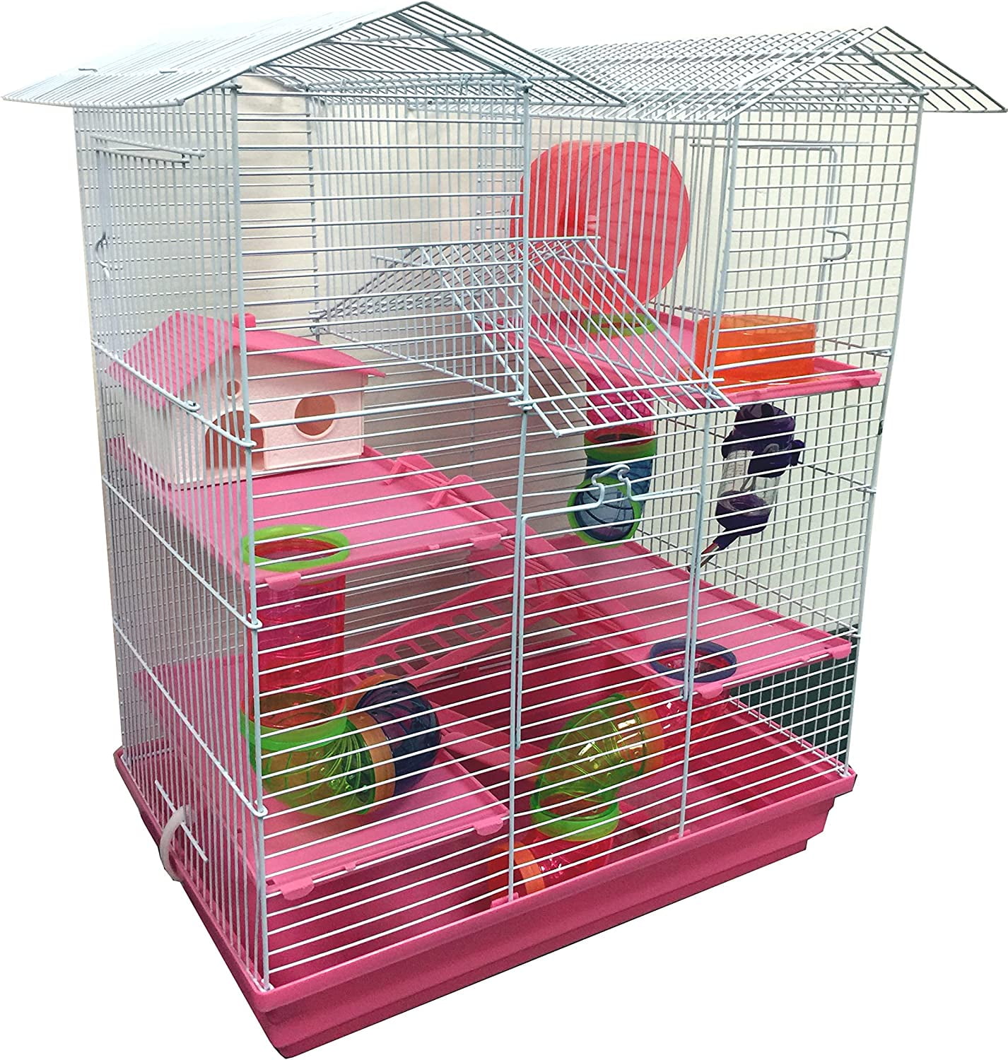 Pink Large 5-Floor Twin Towner Play Tube Habitat Syrian Hamster Rodent ...