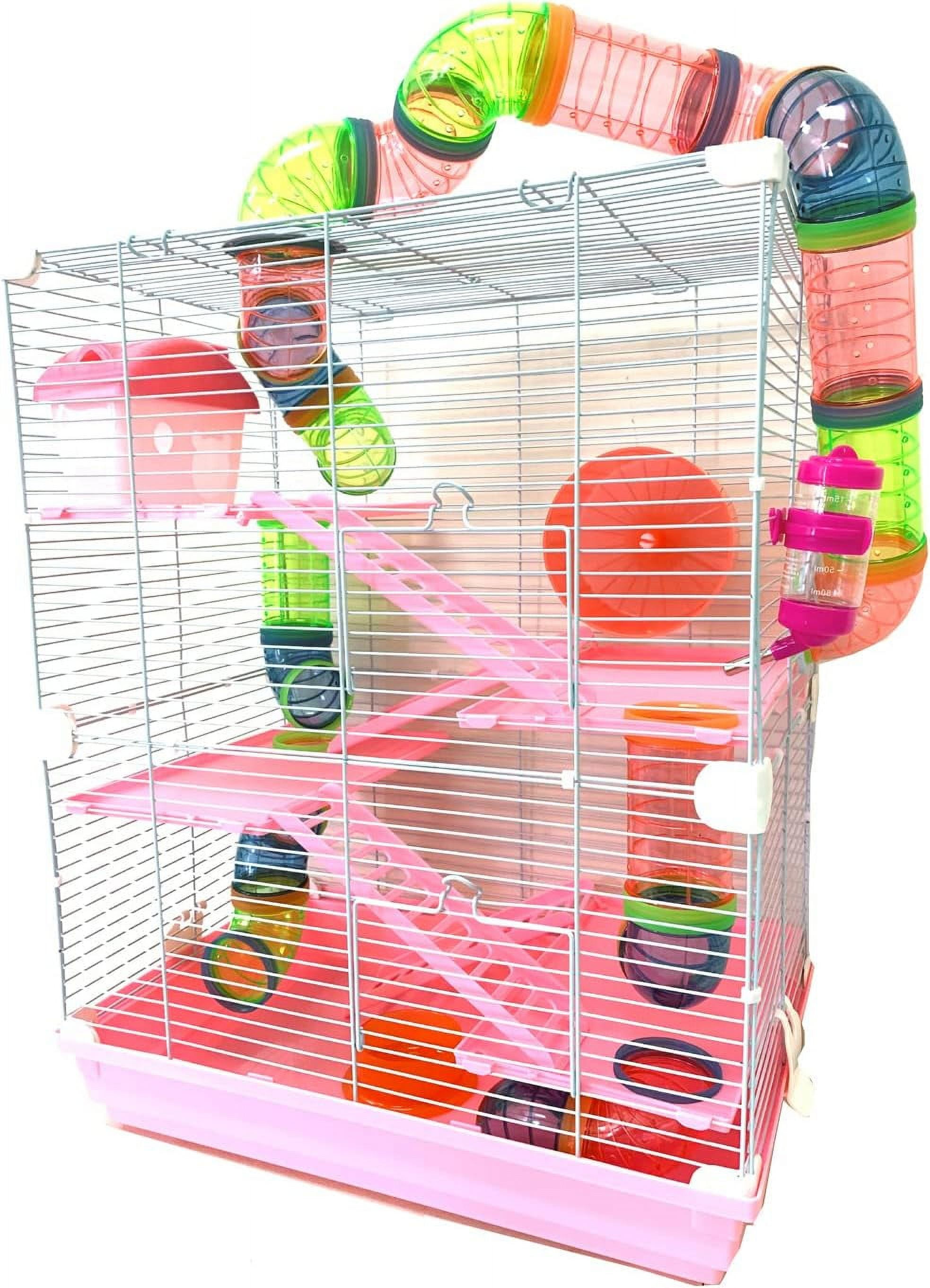 Pink Large 5-Tiers Hamster Mansion Mouse House Small Animal Habitat ...