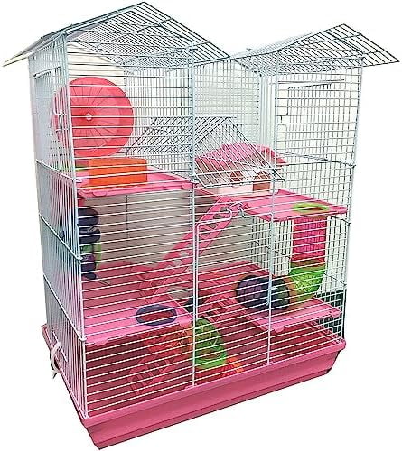 Pink Large Twin Tower 5-Levels Crossing Level Tube Habitat Syrian ...