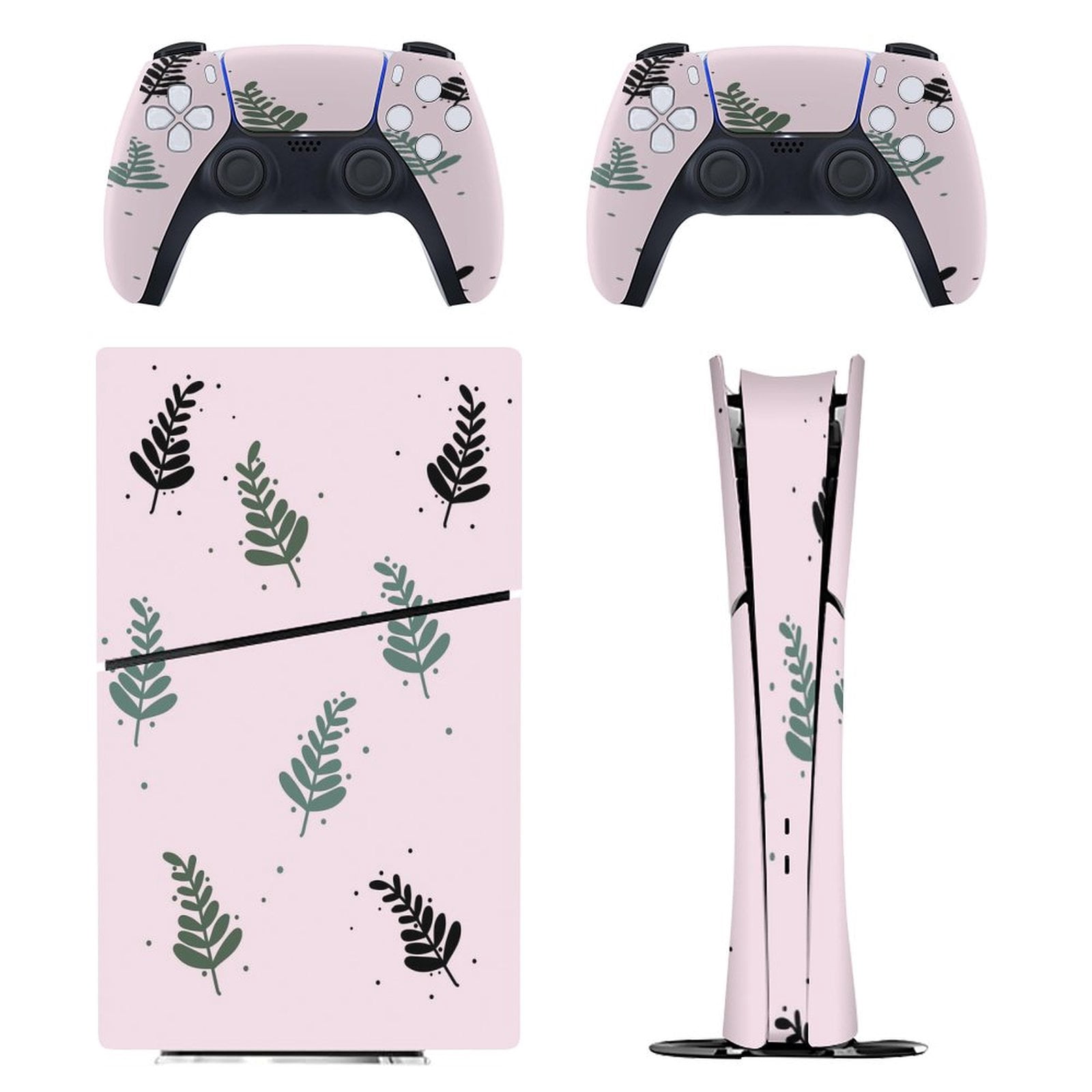Pink, Leaves PS5/PS5 Slim Digital Disc Skin Sticker For Console And ...