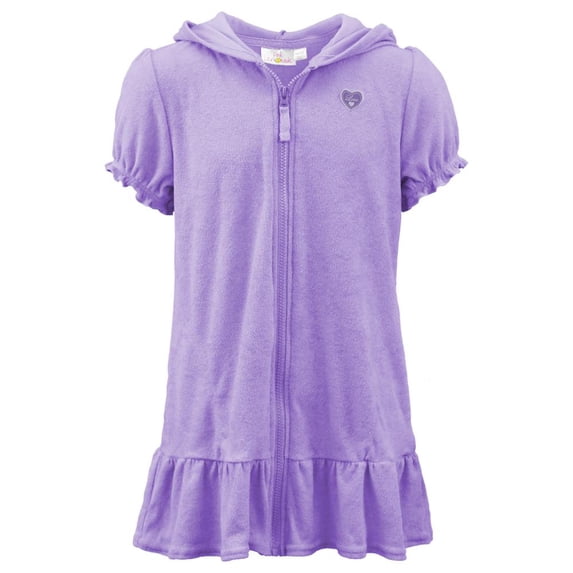 Pink Lemonade Girls Hooded Terry Swim Cover Up, Absorbent, Zipper, UV ...