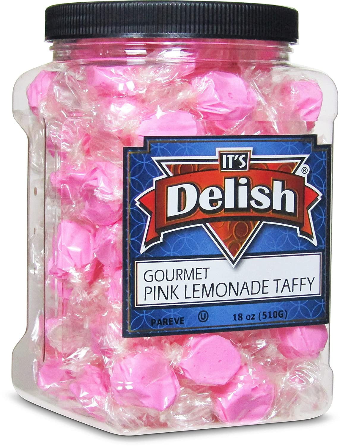 Pink Lemonade Taffy Chews by It's Delish, 18 Oz Jumbo Container ...
